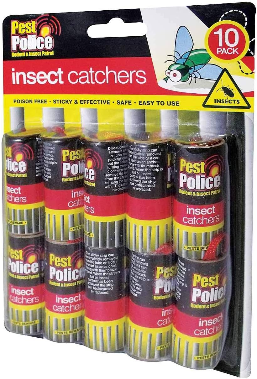 PEST POLICE 1 X 10 Sticky Paper Fly Catchers NO Fumes NO Mess Sticky ...