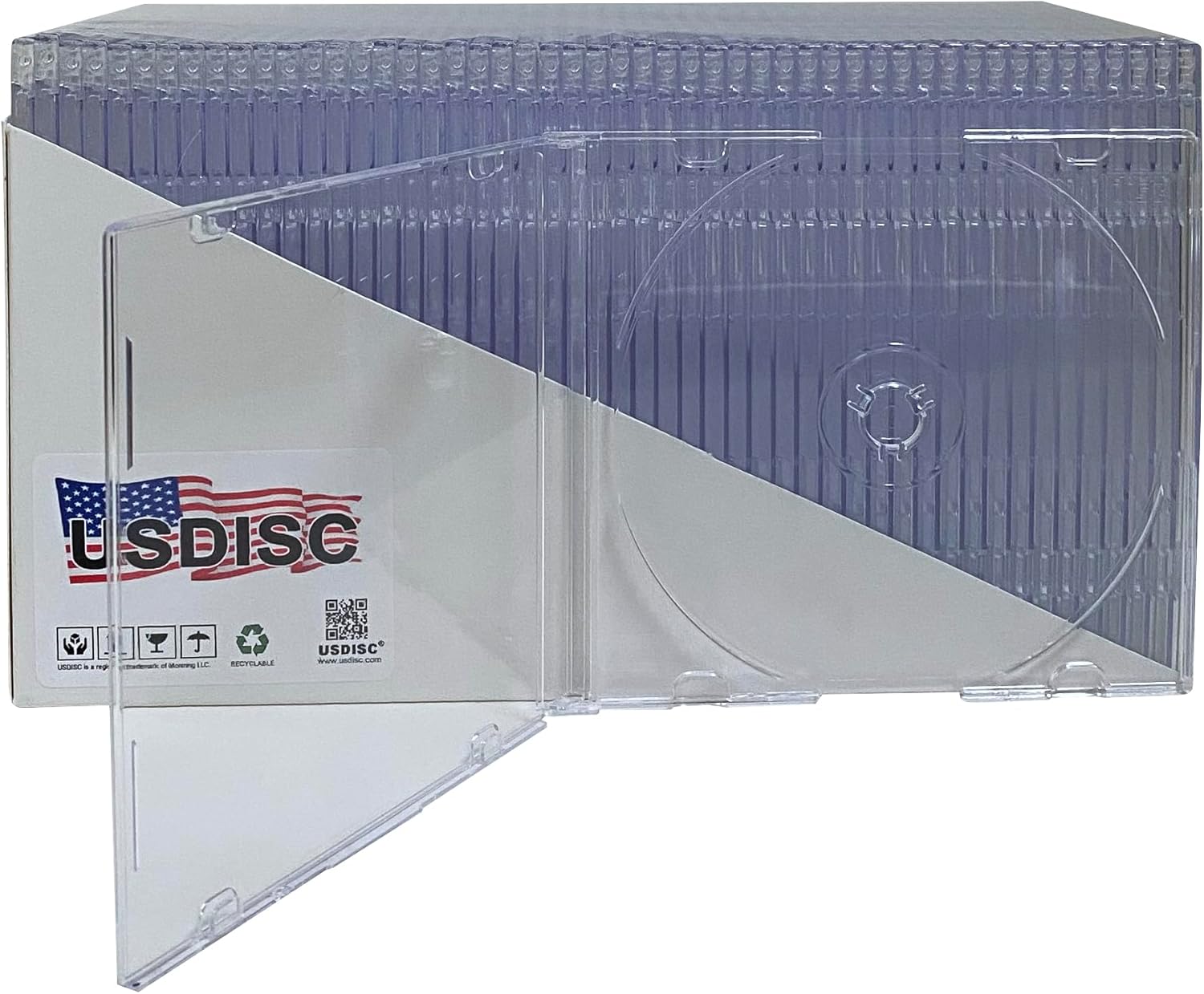 Amazon.com: USDISC CD Jewel Cases Slimline 5.2mm, Single 1 Disc, Super ...