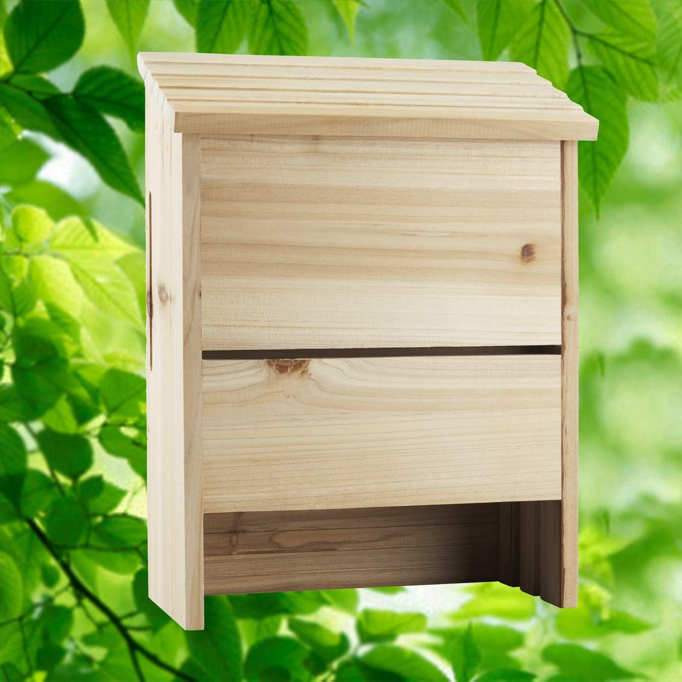 Amazon.com : Bat Houses for Outdoors - 15" Big Bat Box 2 Chamber Cedar ...