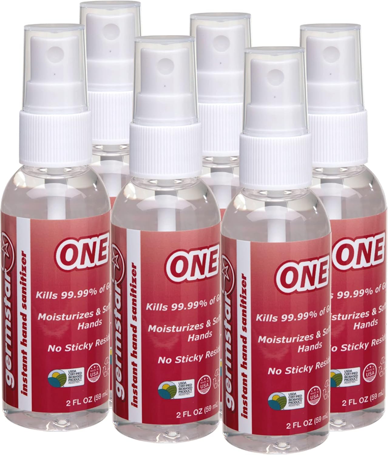 Germstar ONE 59ml (2oz) Hand Sanitiser Spray Bottles (6/case) : Amazon ...