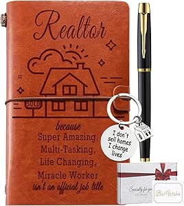 Amazon.com : Realtor Gifts, Leather Journal Notebook Gifts for Real ...