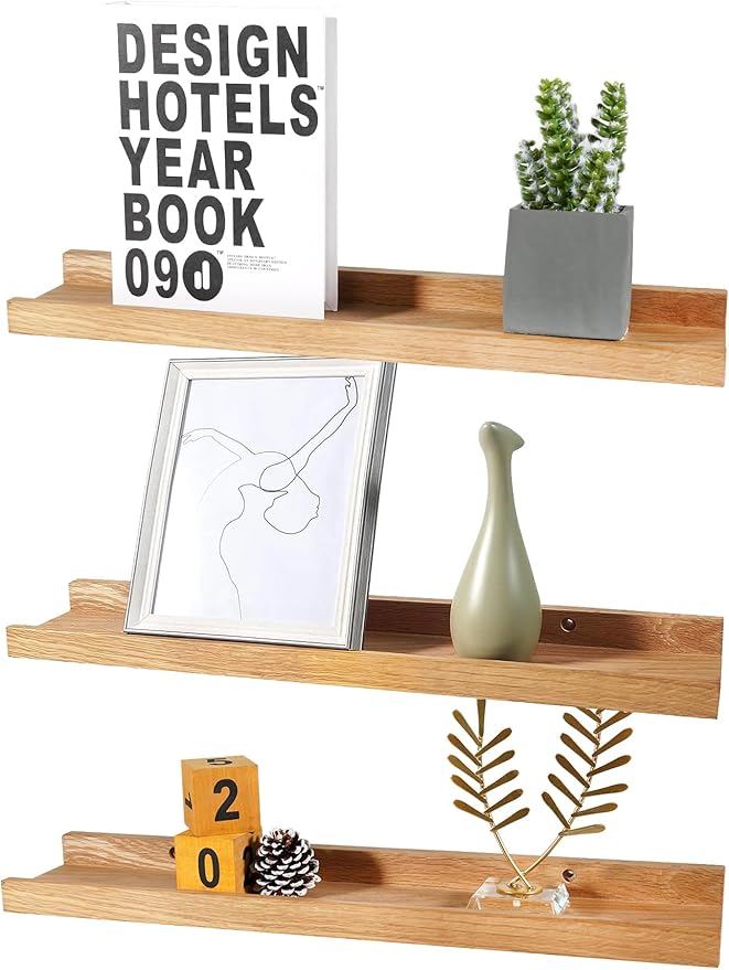 Amazon.com: Recogwood 20 Inch Floating Shelves Wall Mounted Set of 3 ...