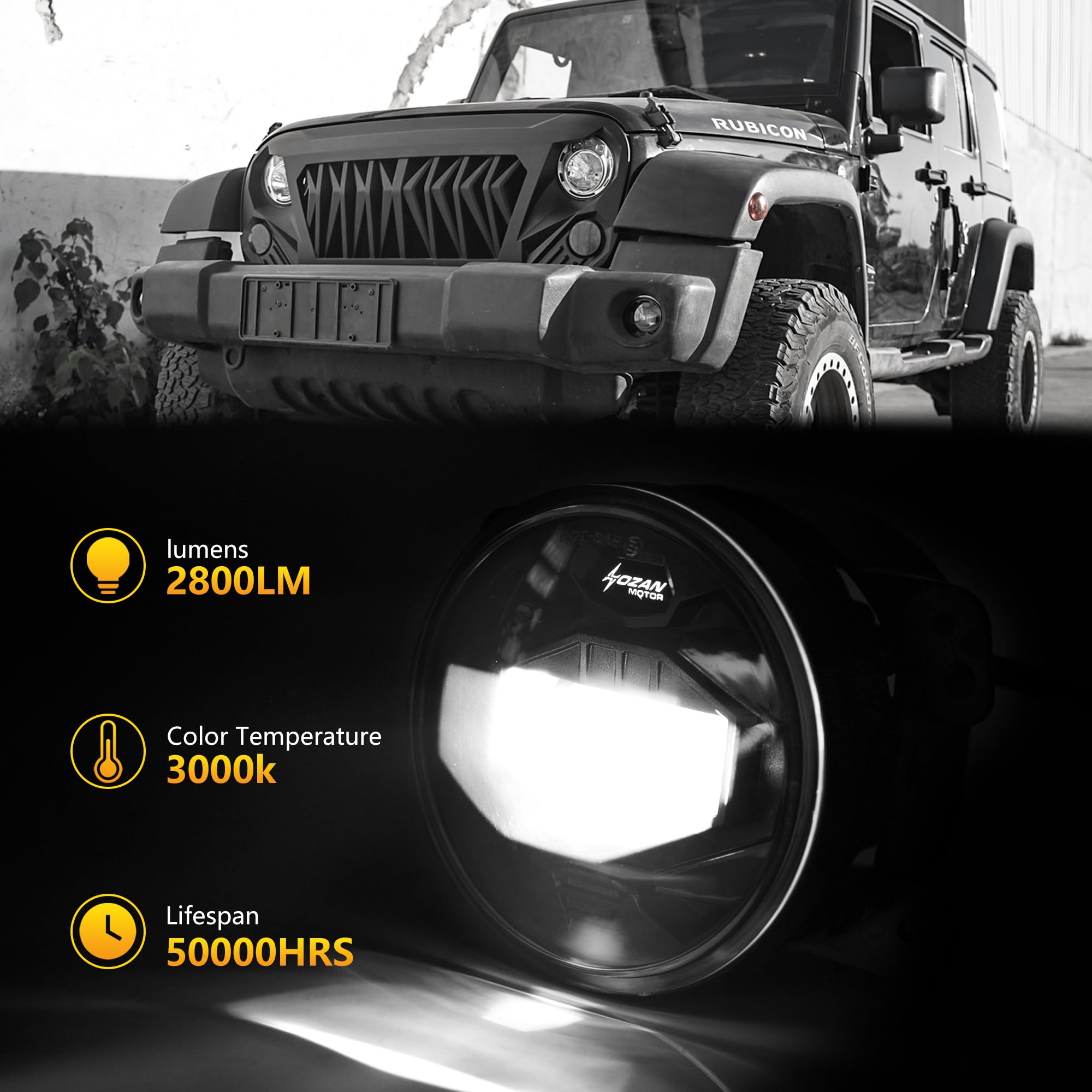Jeep Fog Lights 4 Inch LED Fog Lights For Jeep Wrangler JK & JKU (2007 ...