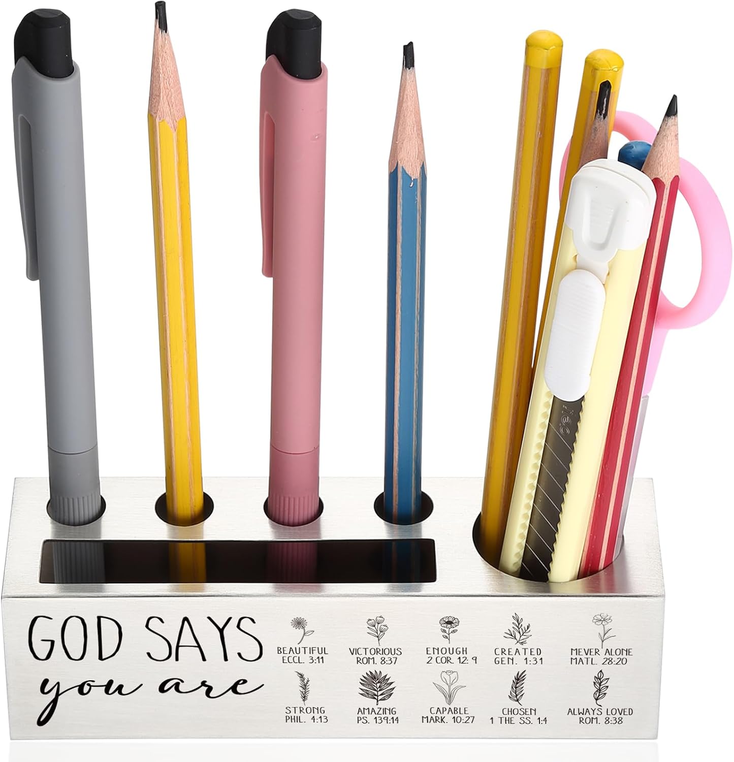 Amazon.com: YODOCAMP God Says You Are Pen and Pencil Holder ...