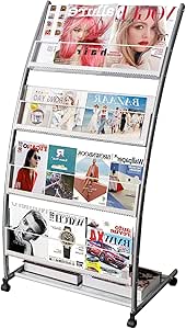 Amazon.com: LIWSHWZ Magazine Rack Floor Standing,Brochure Display Stand ...