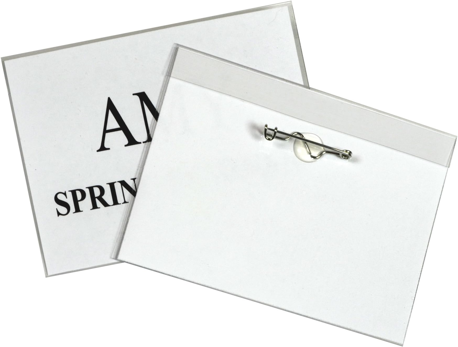 Amazon.com : JAM PAPER Plastic Name Tags with Pin - 3 5/8 x 2 1/4 ...
