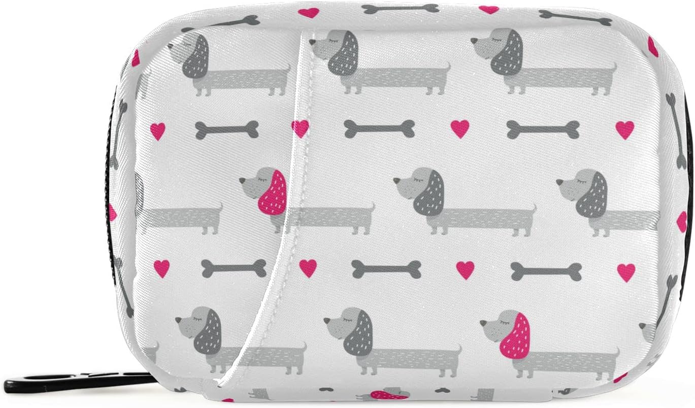 Amazon.com: Pill Case Dachshund Dog Bones 7 Day Pill Organizer Travel ...