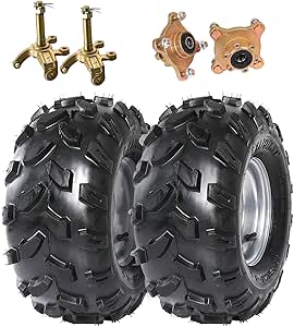 Amazon.com: YC Yier 2pcs 18x9.5-8 18x9.50-8 Wheels Tires with Rims 4 Bolt Pattern + Front ...