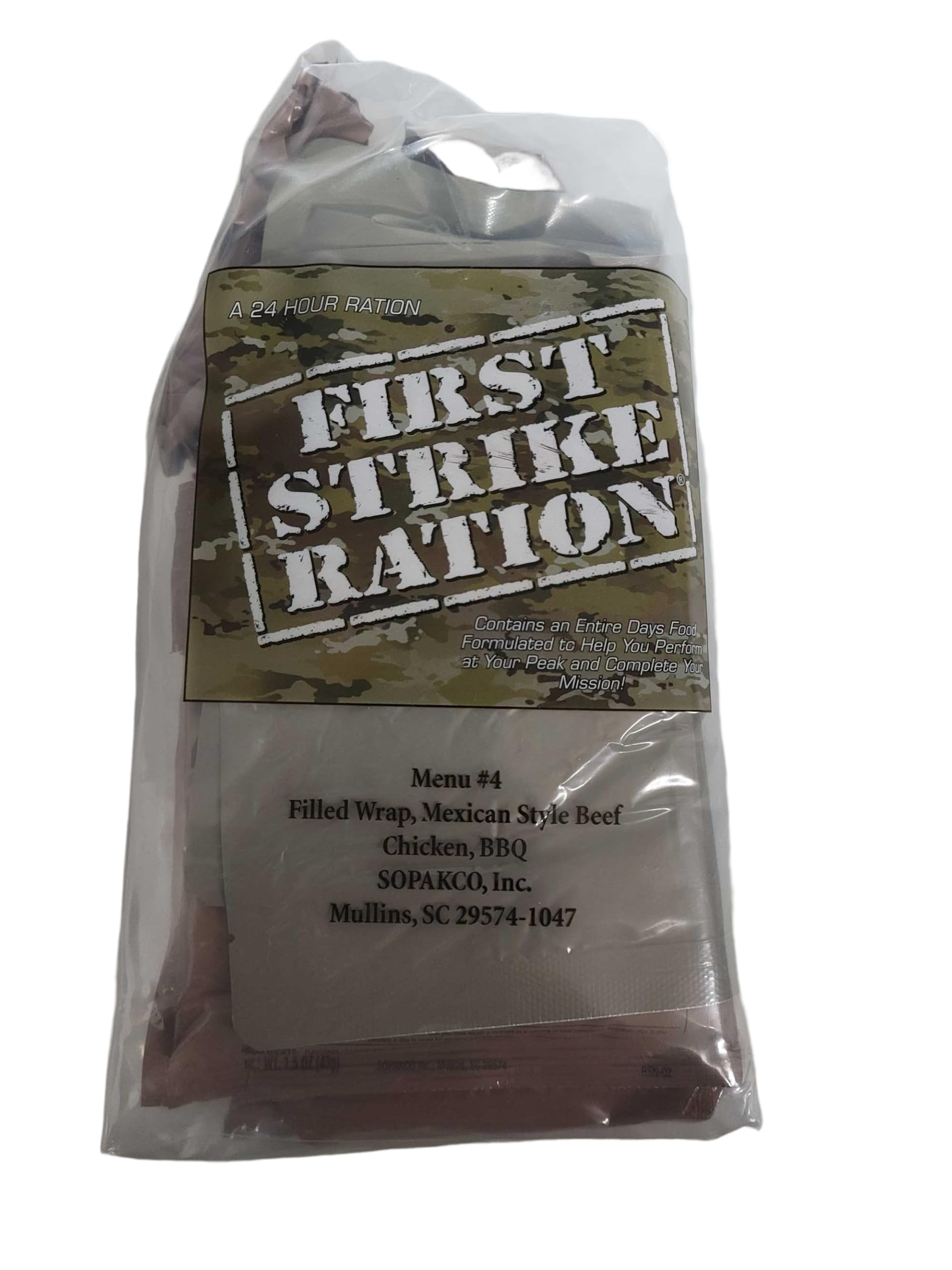 Amazon.com: Authentic USGI First Strike Rations (FSR)- 24 hour MRE ...