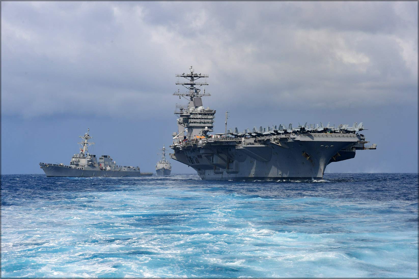 Buy 42"x63" Gallery , The aircraft carrier USS Nimitz, CVN 68, steams ...
