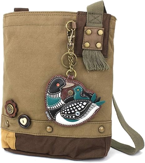 CHALA Women Handbag Patch Crossbody - Loon Bird - Olive: Handbags ...