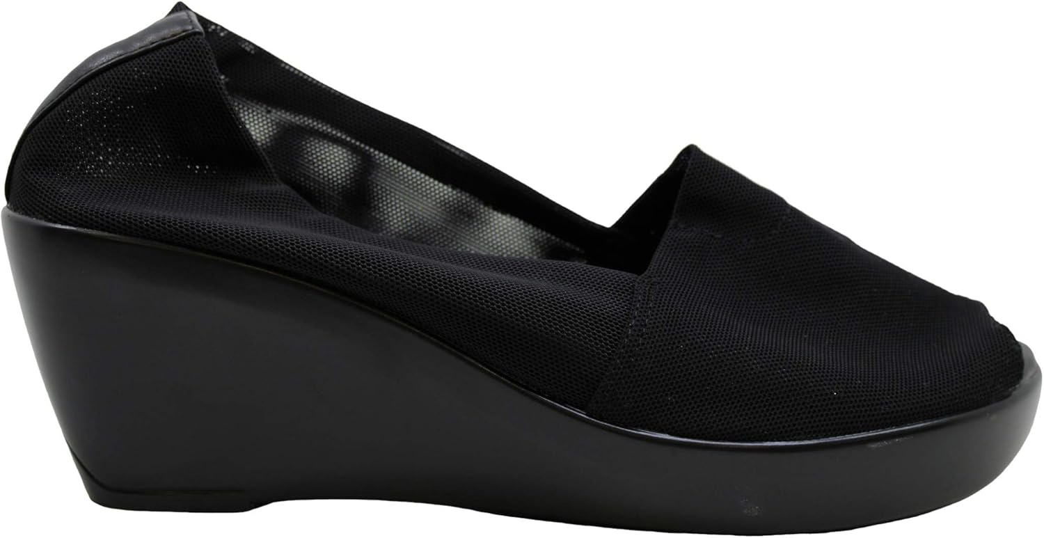 Amazon.com | Callisto Womens Cake Walk Peep Toe Wedge Pumps, Black ...