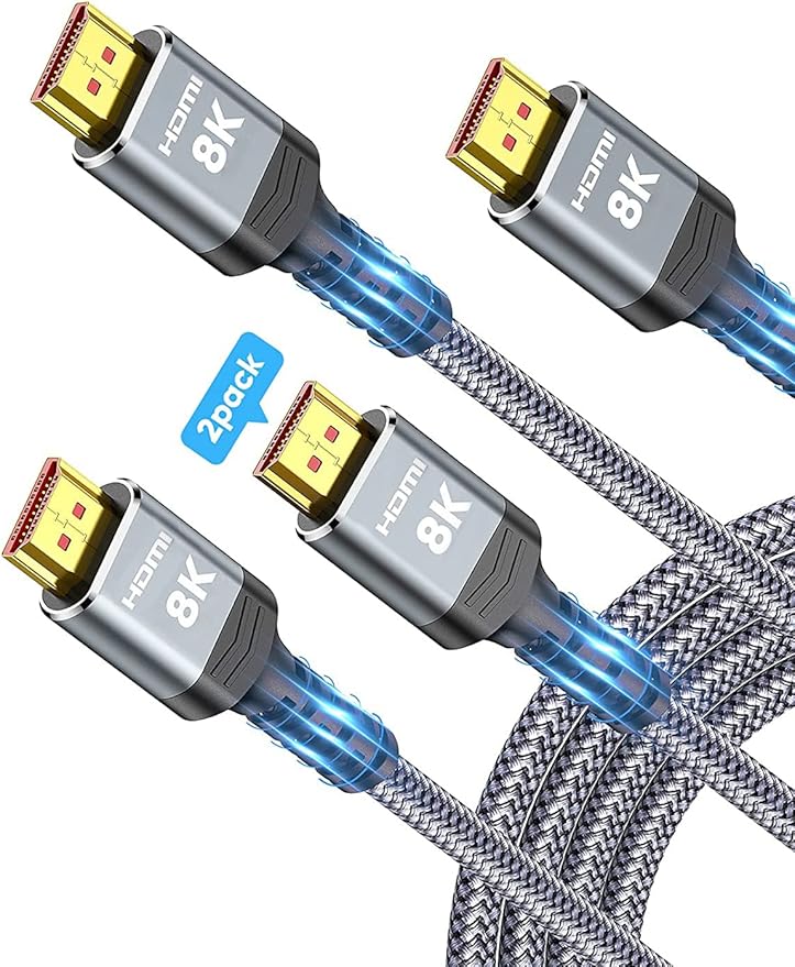 Amazon.com: Highwings 8K HDMI Cable 2.1 10FT/3M 2-Pack, 48Gbps High Speed HDMI Cord-Nylon ...
