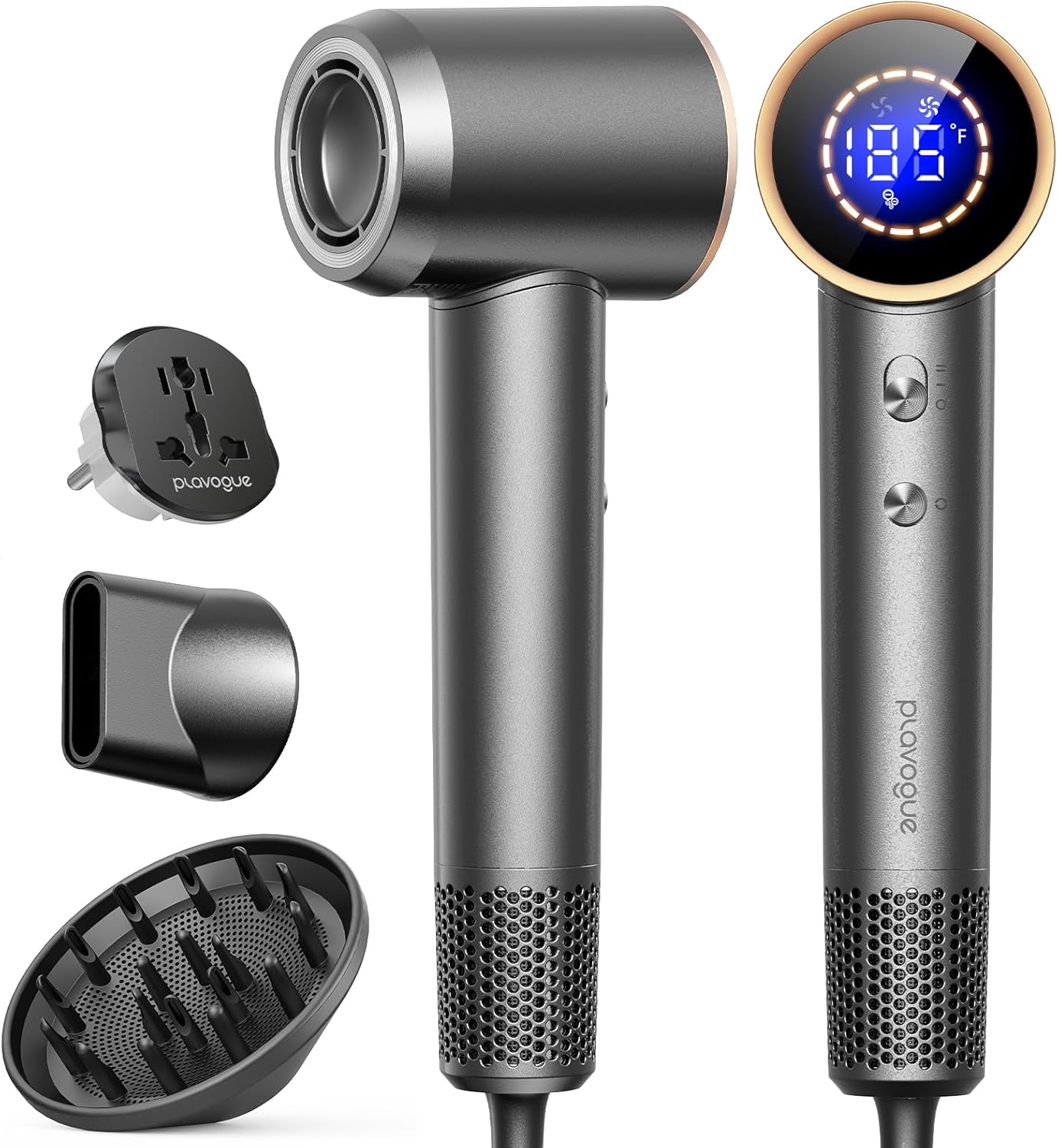 Amazon.com : Dual Voltage Travel Hair Dryer with Diffuser, High-Speed ...