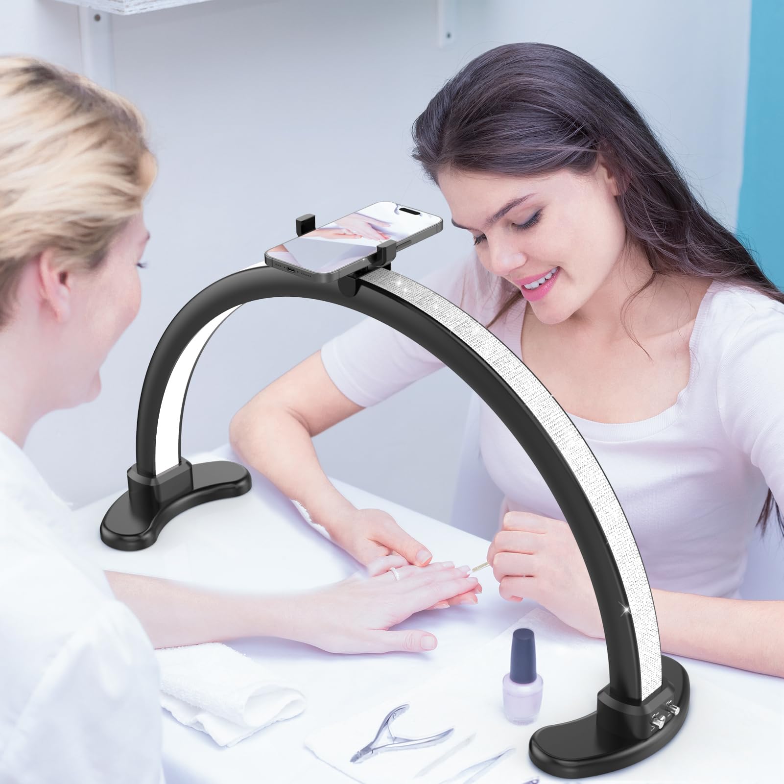 Large Half Moon LED Light for Table Nail Desk Lamp, Upgrade Arch Light ...