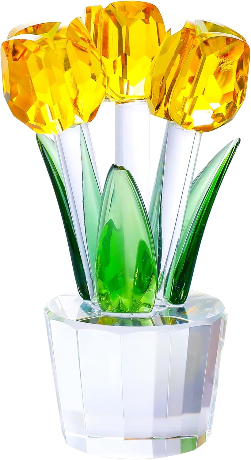 Amazon.com: YWHL Handmade Crystal Tulips Flower, Tulips Gifts for Women ...