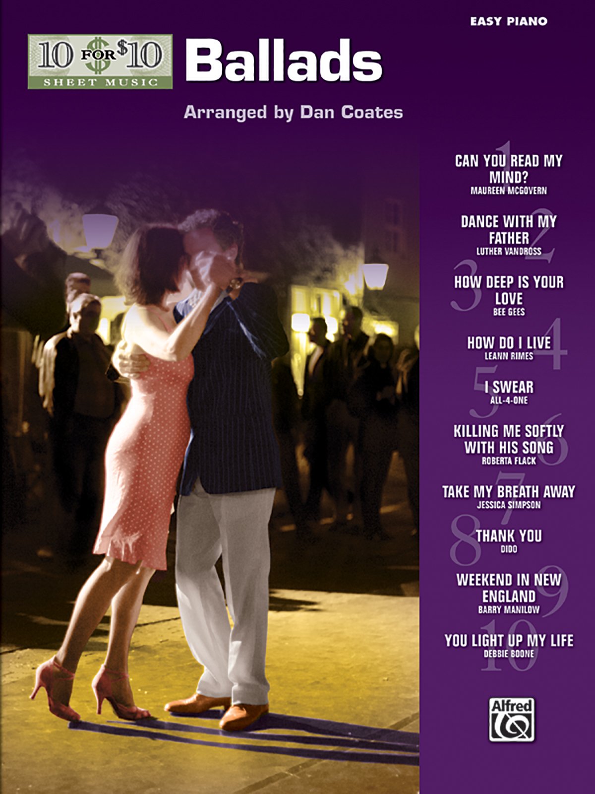 10 for 10 Sheet Music Ballads: Easy Piano Solos: Coates, Dan ...