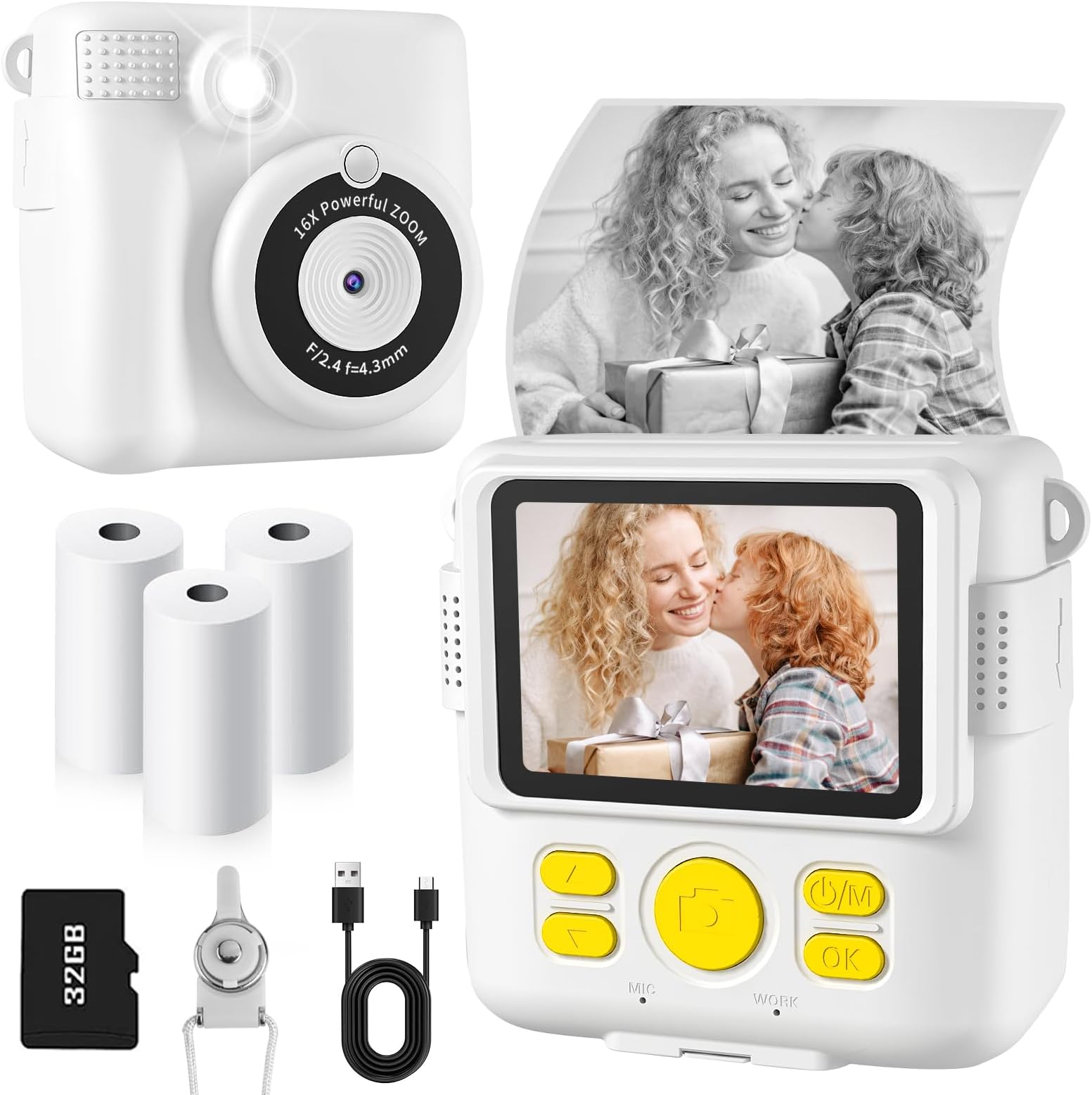 Amazon.com : Instant Print Camera for Kids with 3 Rolls of Printer ...