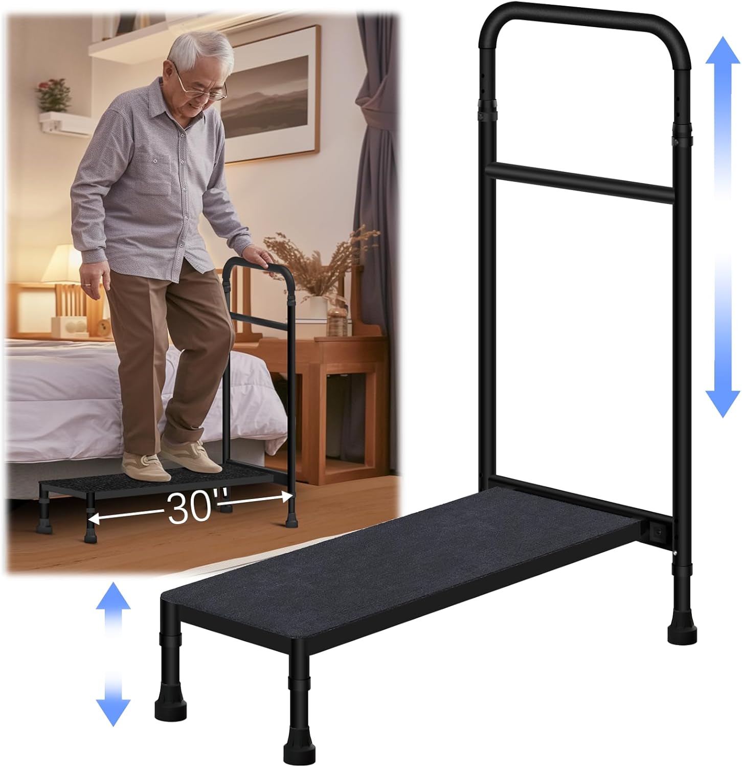 Amazon.com: Zylorix Bedside Step Stool with Handle for Elderly Seniors ...
