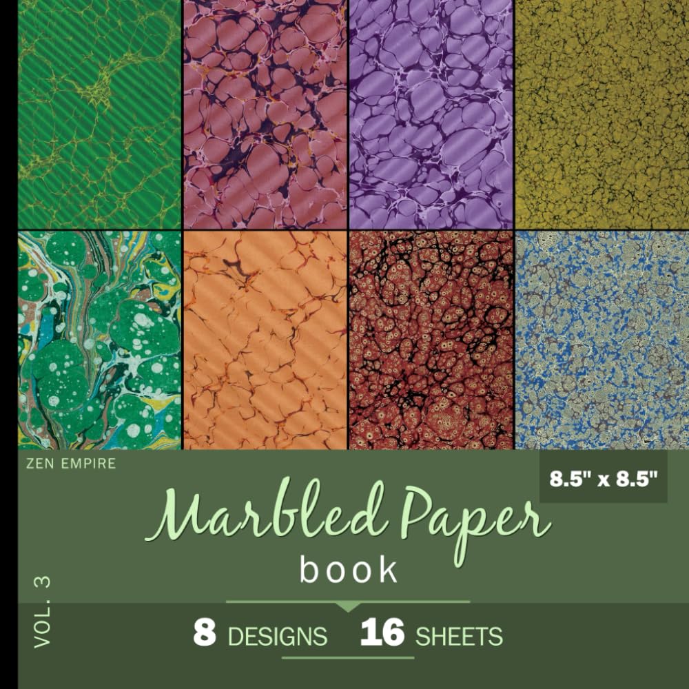 Marbled Paper Book: Vintage Patterns for Papercrafts (Bookbinding ...
