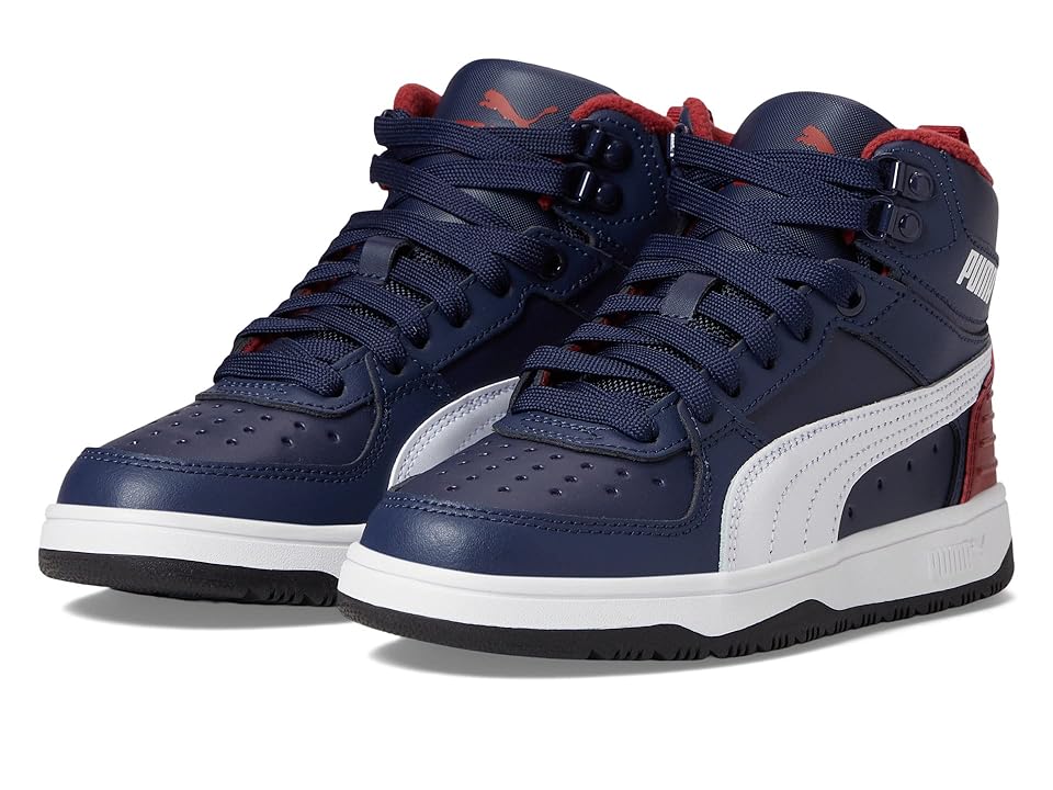 Puma Kids Rebound Rugged (Big Kid) (Peacoat/Puma White/Intense Red) Kid ...