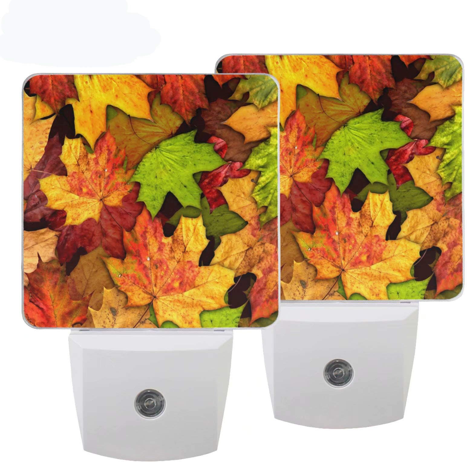 Autumn Fall Leaves Plug-in Nightlight LED Night Light with Dusk-to-Dawn ...