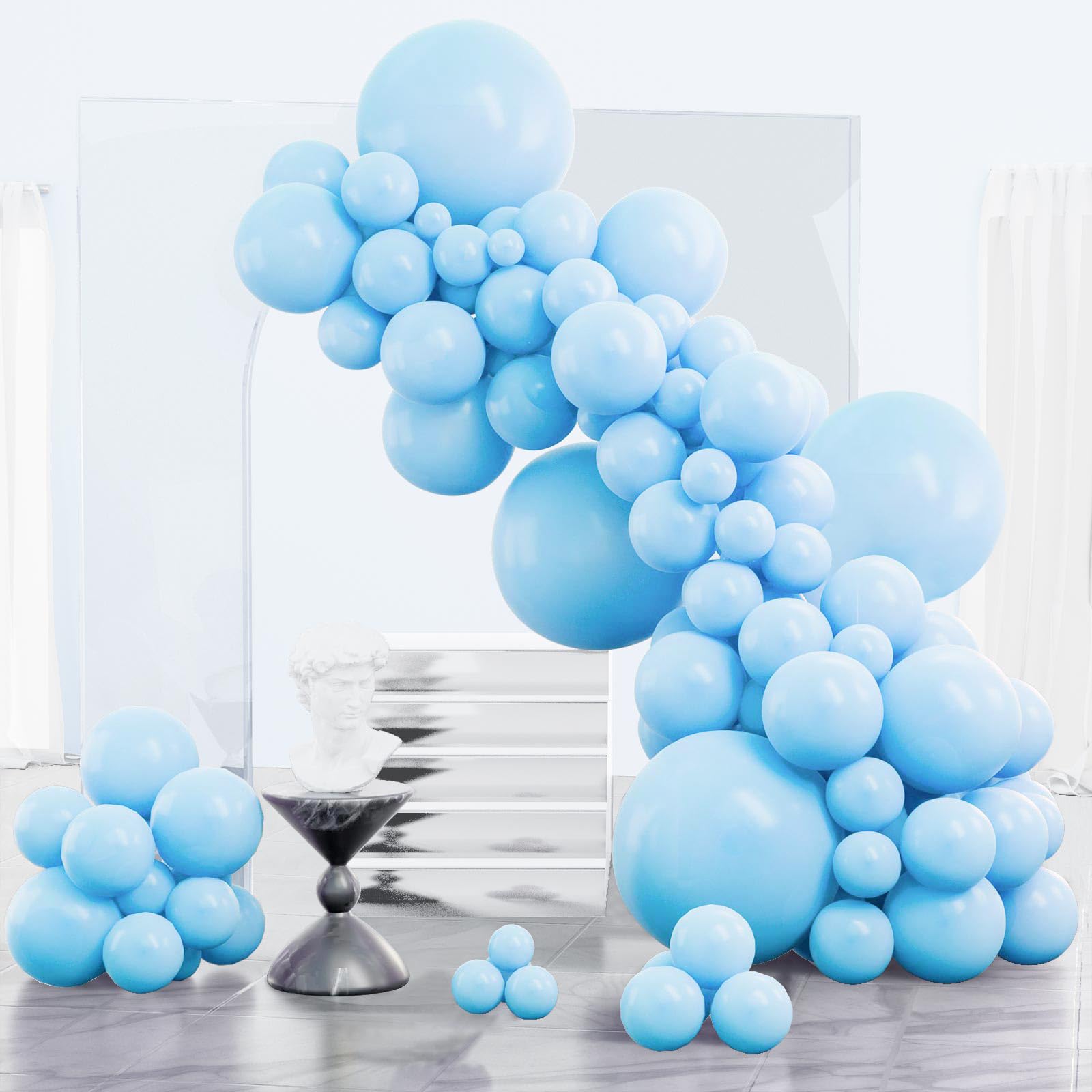 Amazon.com: PartyWoo Light Blue Balloons, 152 pcs Blue Balloons ...
