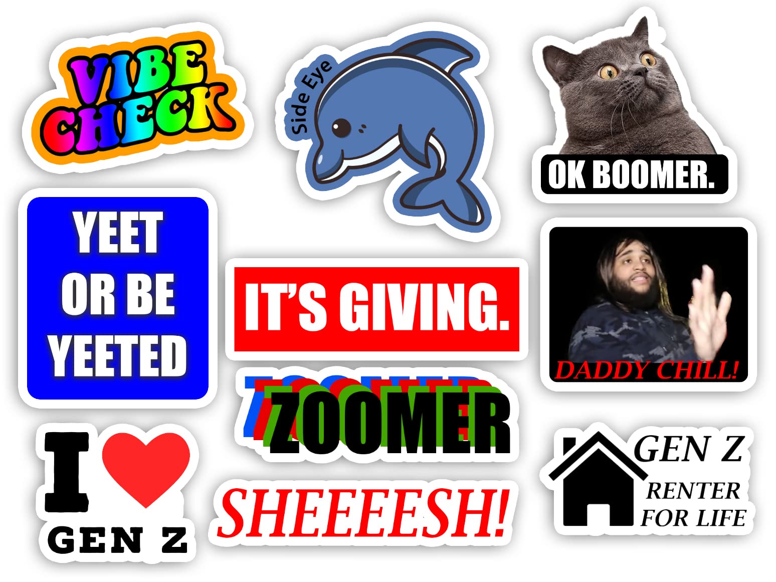 Amazon.com - Gen Z 10 pcs Vinyl Sticker Pack Generation Z Decals ...
