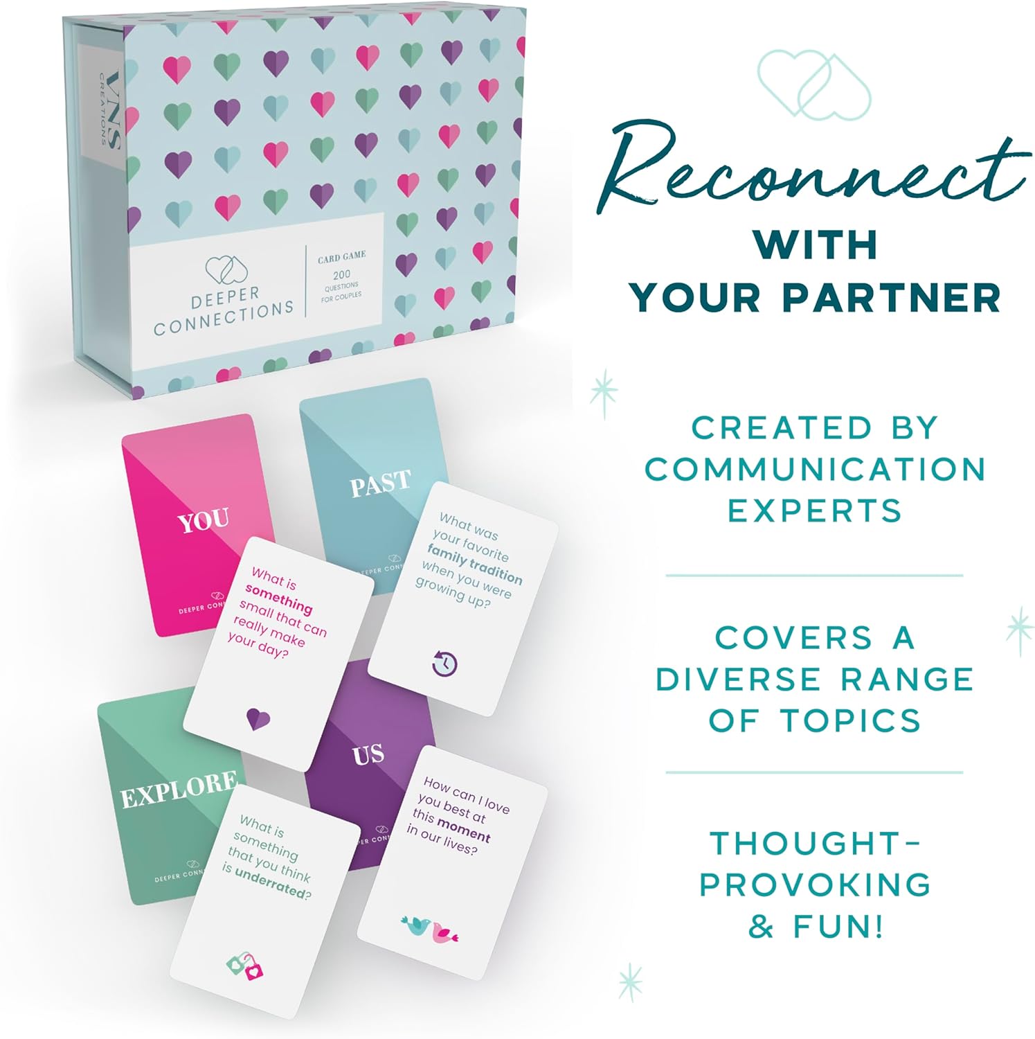 VNS Creations 200 tarjetas de conversación para parejas – Juegos de ...