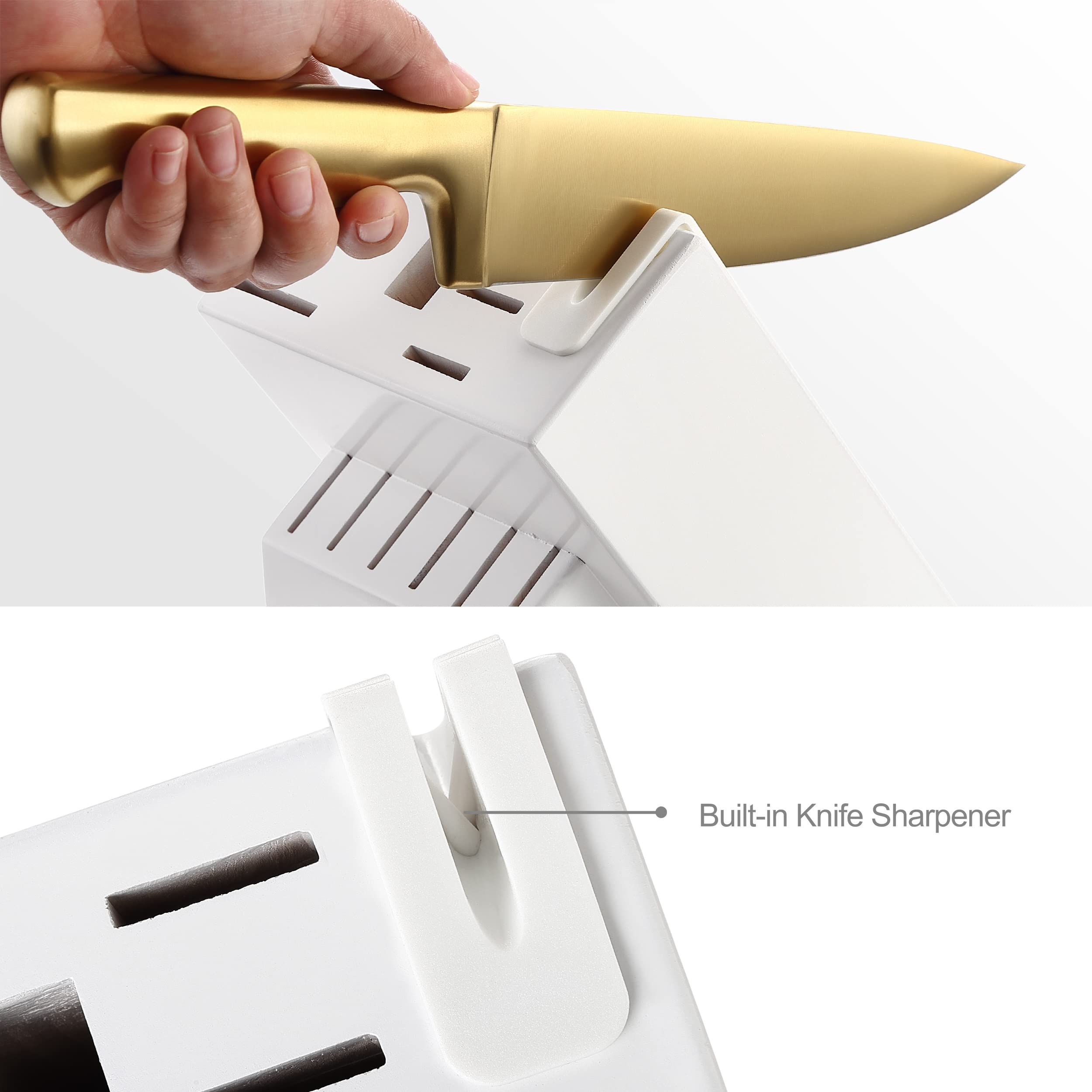 Snapklik.com : McCook Knife Sets, Golden Titanium Stainless Steel ...