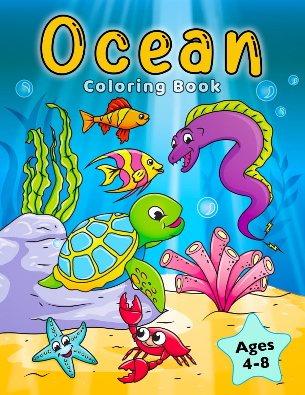 Ocean Coloring Book: Fish & Underwater Sea Animals to Color for Kids ...