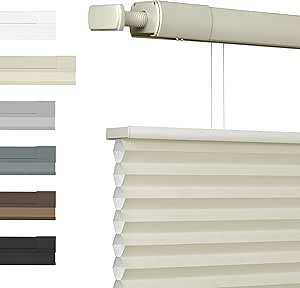 Amazon.com: HOTSOON No Drill No Tools Blackout Cellular Shades Top Down Bottom Up Cordless ...