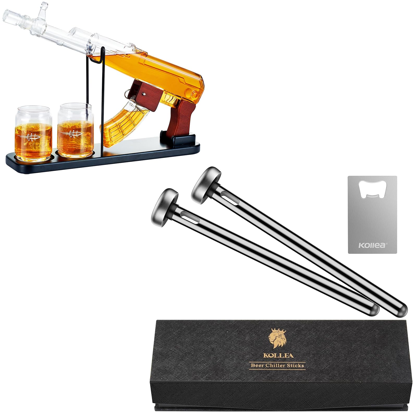 Amazon.com | Gun Whiskey Decanter + 2 * Beer Sticks: Liquor Decanters