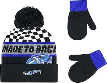 Amazon.com: Mattel Hot Wheels Toddler Beanie Hat and Gloves Set ...