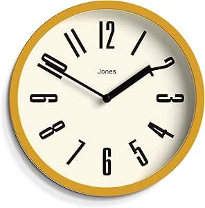 Amazon.com: JONES CLOCKS Modern Matt Yellow Wall Clock - Small Round ...