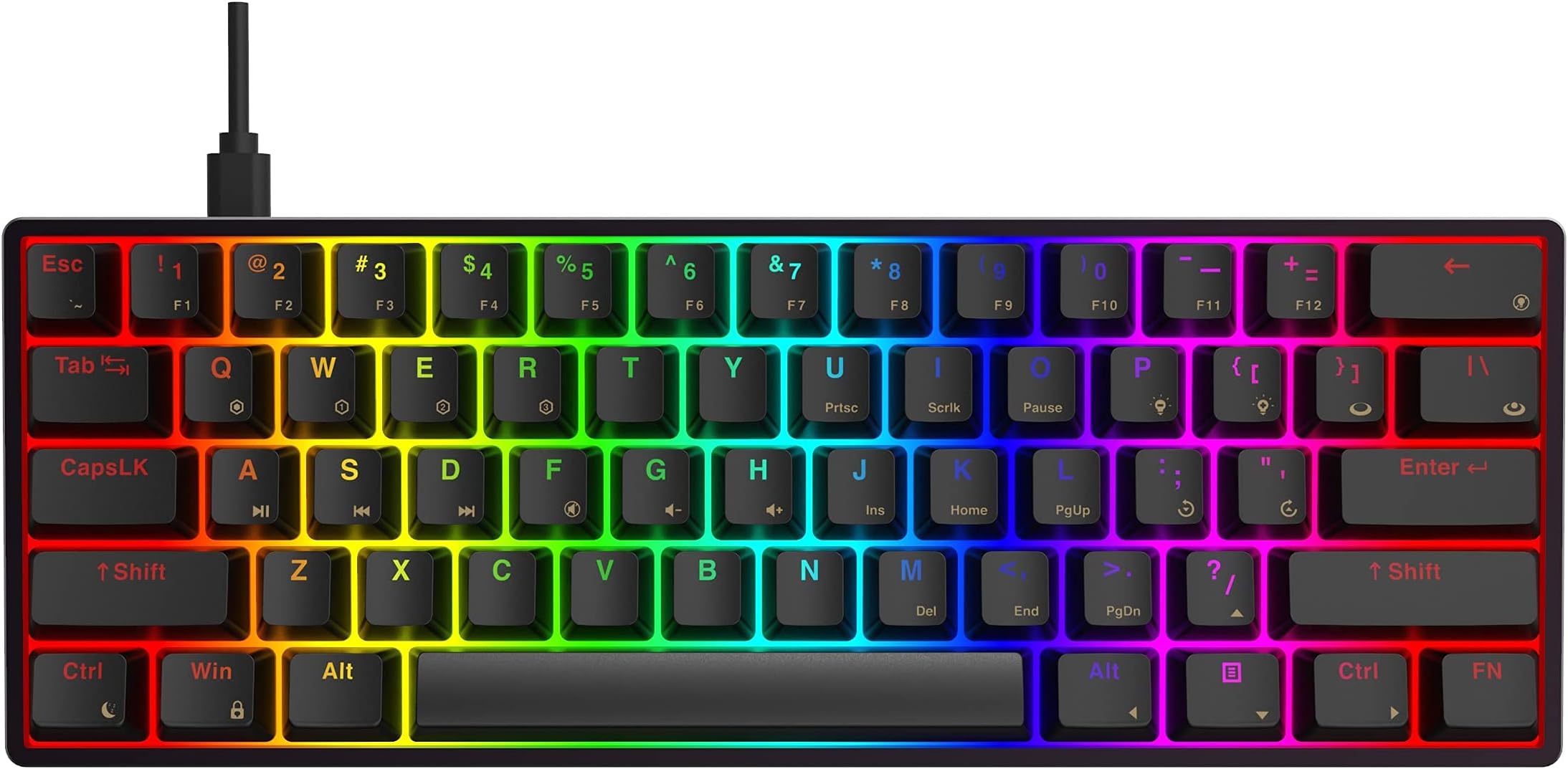 Amazon.com: AG AC61M GK61 RGB Gaming Keyboard - 61 Keys Aluminum Case ...
