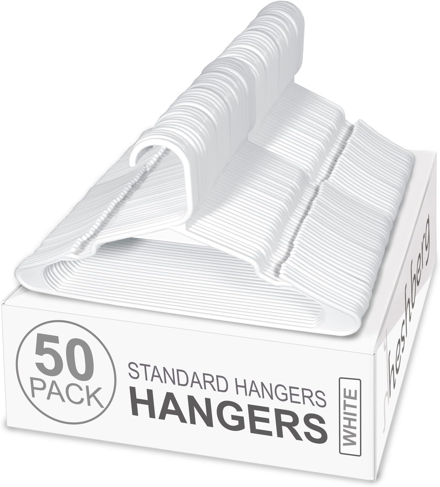 Amazon.com: Mainstay 18-Pack Standard Plastic Hangers (White, 1 Pack ...