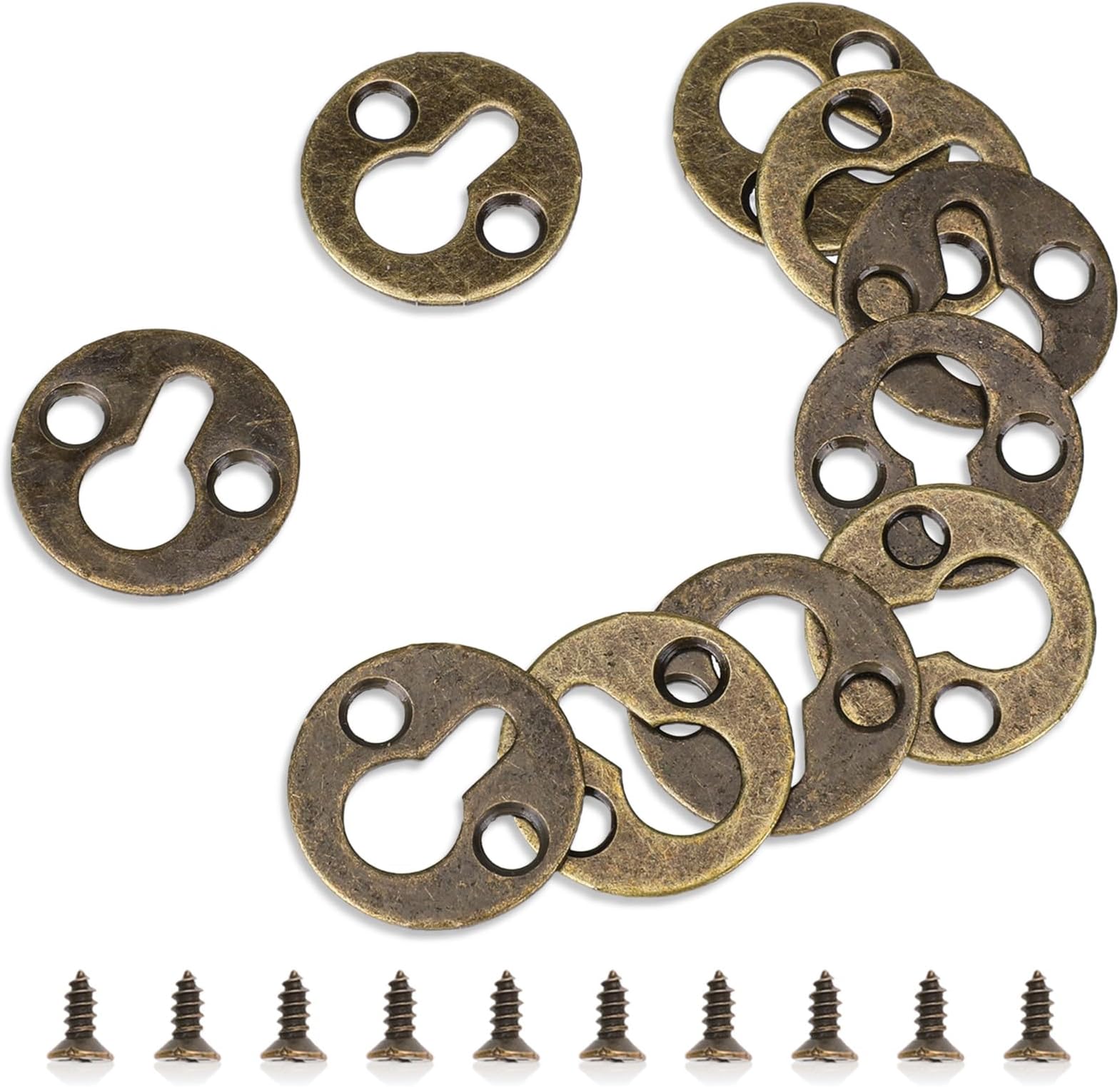 Keyhole Hangers,10 Pcs Round Metal Keyhole Hanging Films Shelf Brackets ...