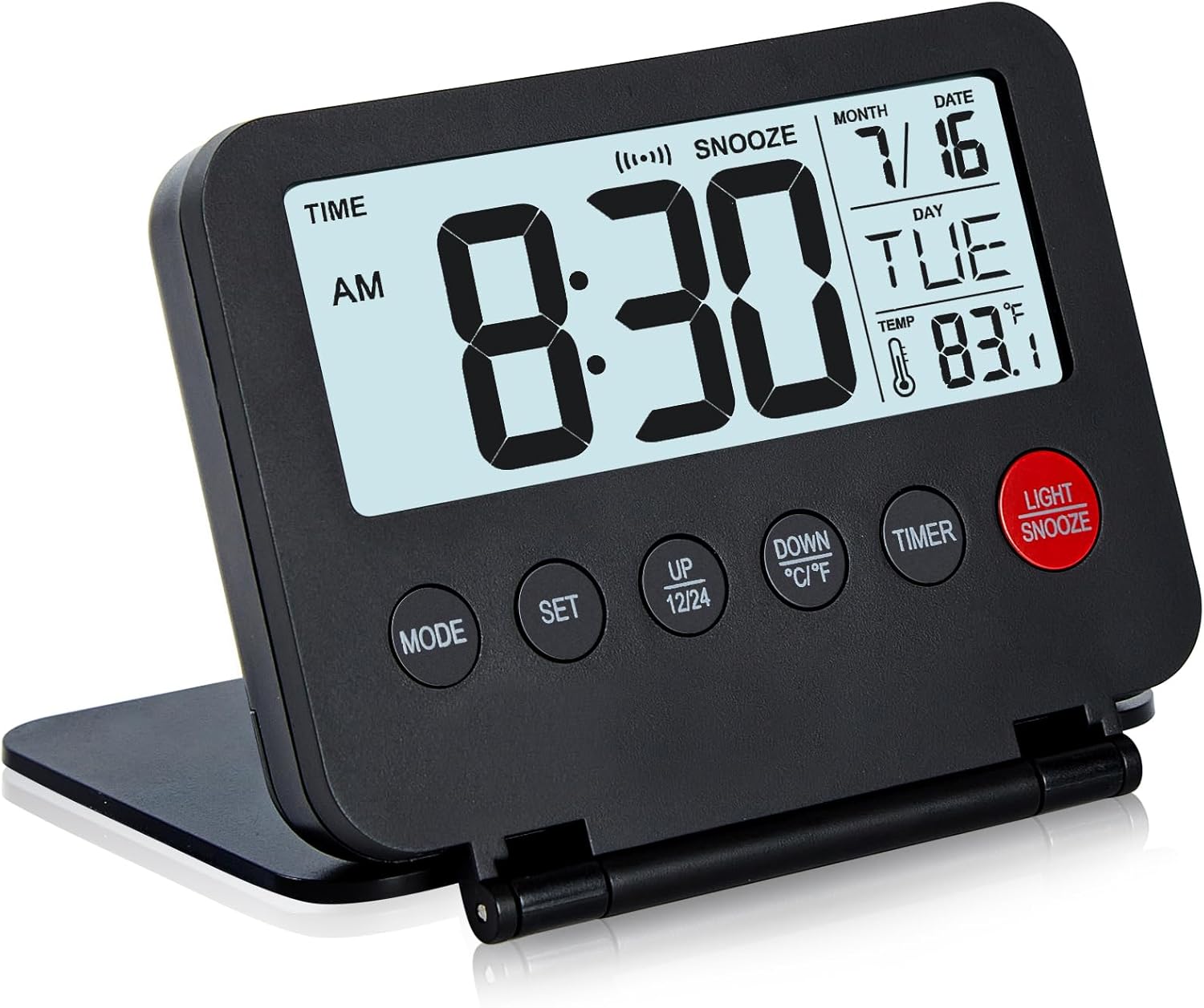 Amazon.com: KANBIT Small Digital Travel Alarm Clock, Large LCD Display ...