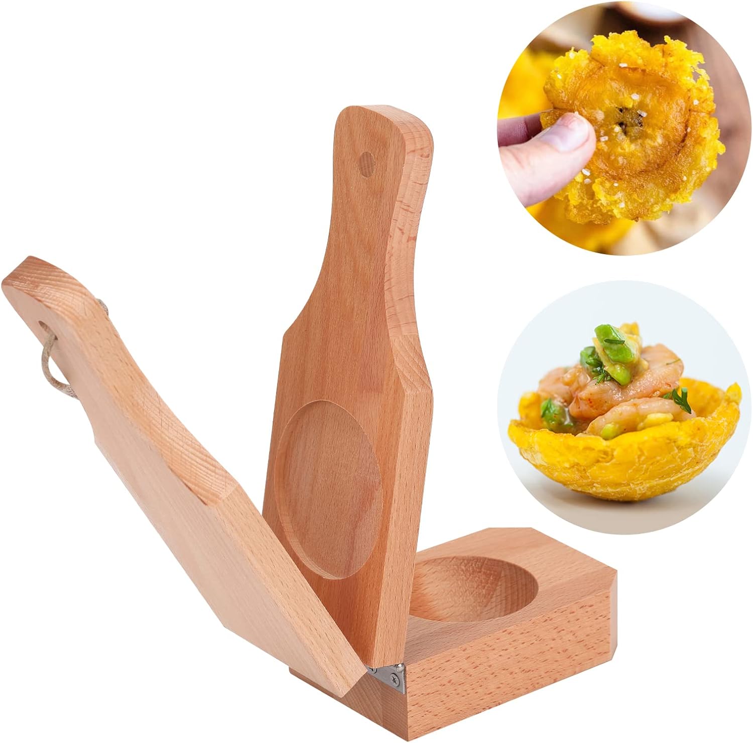 Amazon.com: Wood Tostonera Plantain Press Maker Joochi Jumbo Wooden ...