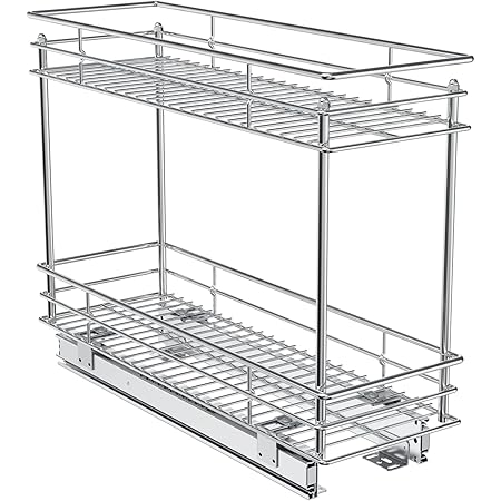 Amazon.com: Household Essentials Narrow Sliding Cabinet Organizer, Two ...