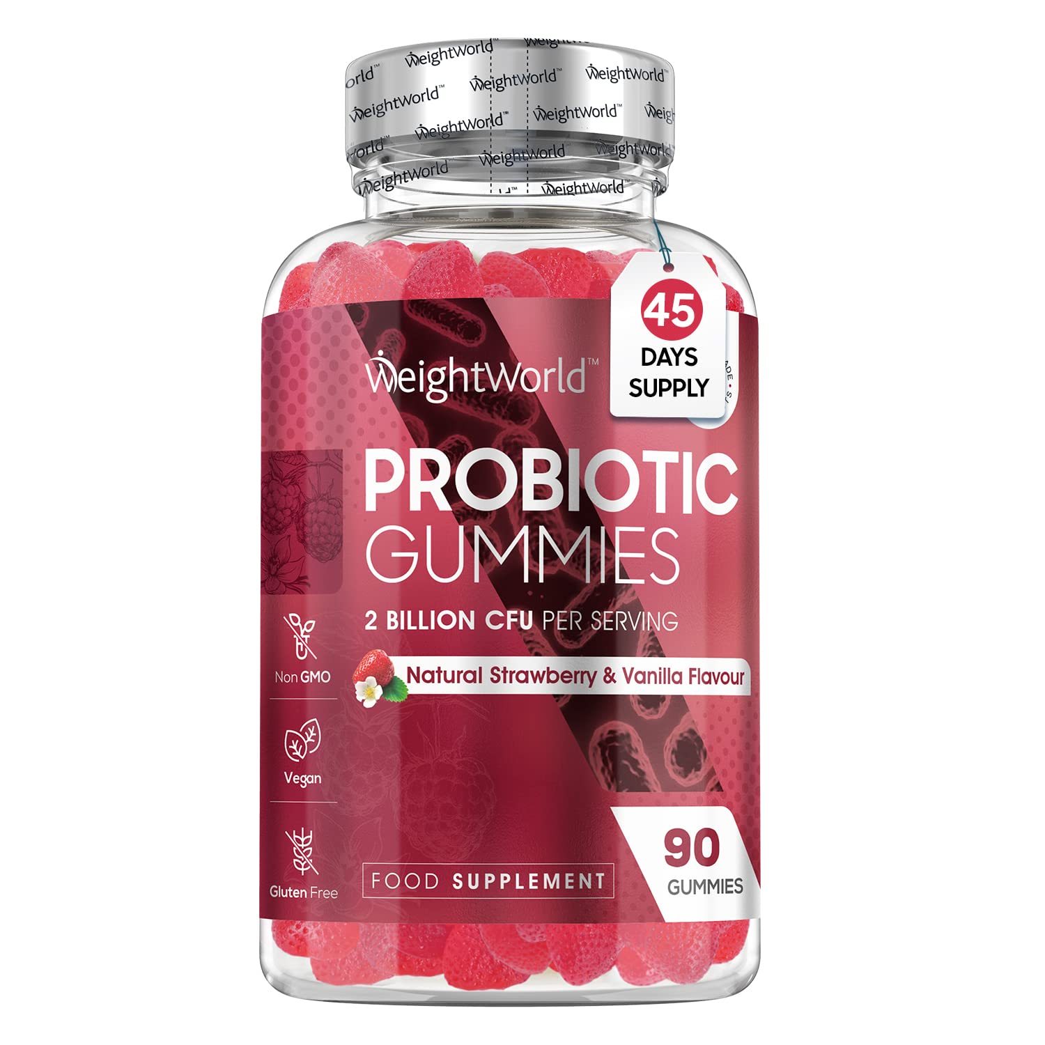 Buy Vegan Probiotic Gummies with Prebiotic - 45 Days (90 Low Sugar ...
