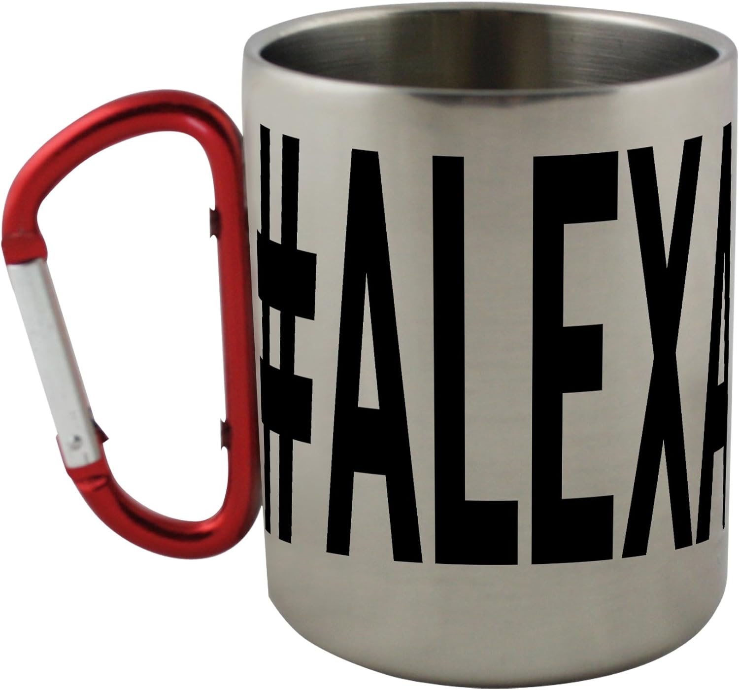 Amazon.com: Stainless steel mug with carabiner handle with #ALEXA ...