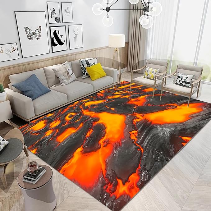 Amazon.com: SUICRA The Floor is Lava Rug for Kids 3D Lava Rugs for ...