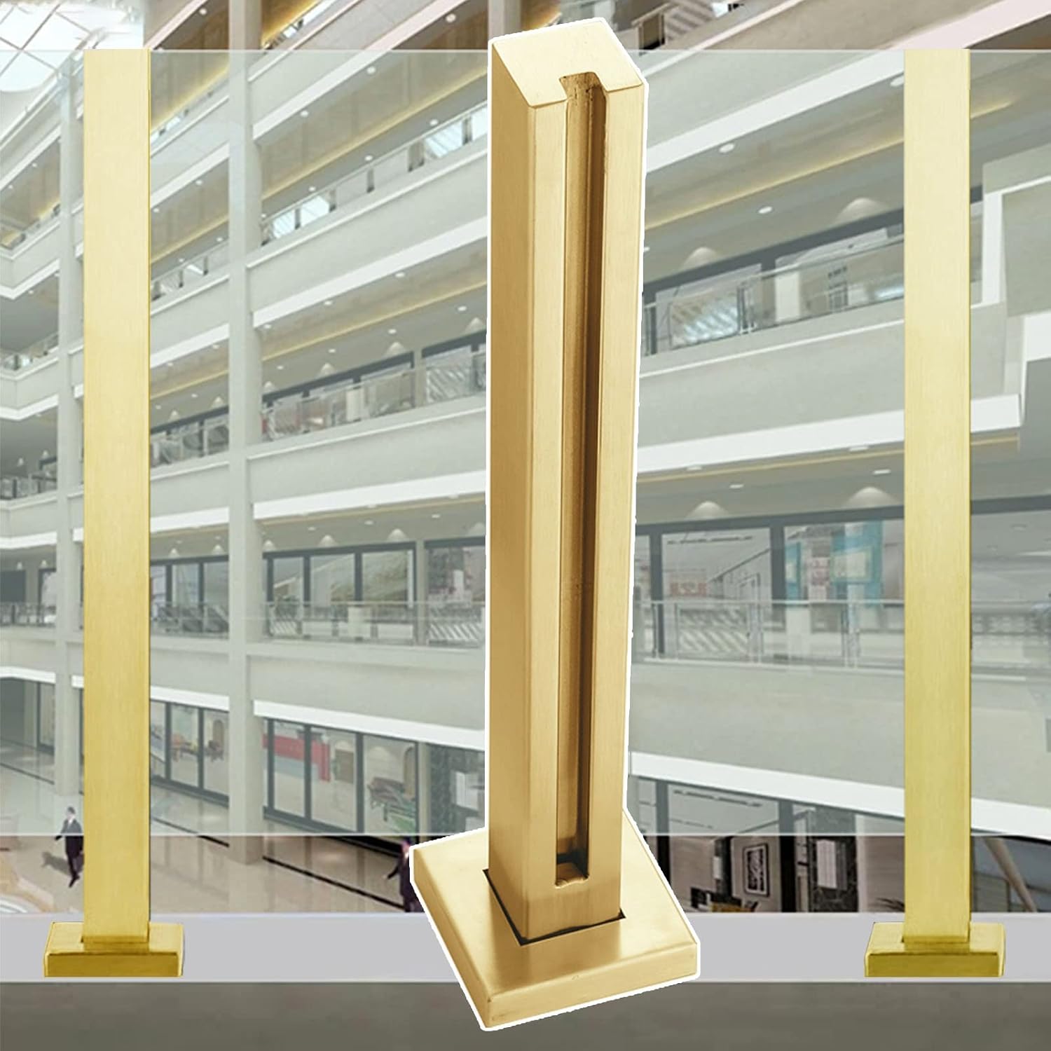 Amazon.com: MBROS Glass Railing Post Gold 26/29/31/35/43/45 Inch High ...