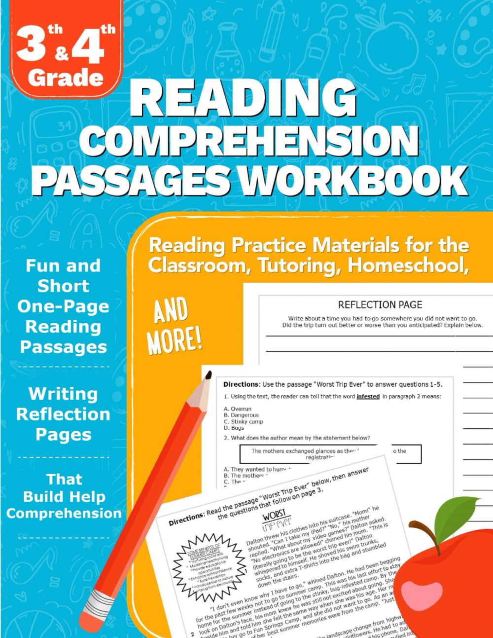 Amazon.com: 3rd and 4th Grade Reading Comprehension Passages Resource ...