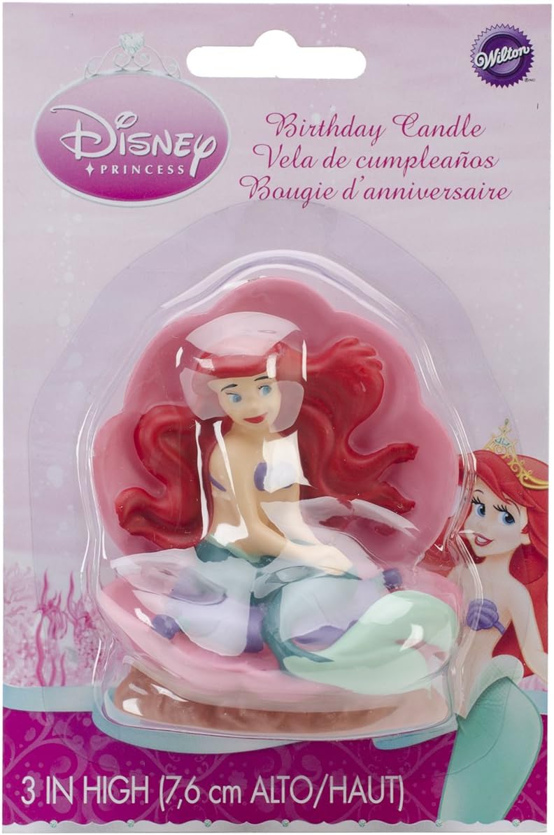Amazon.com: Wilton Walt Princess Shell Candle, One Size, Disney Ariel ...