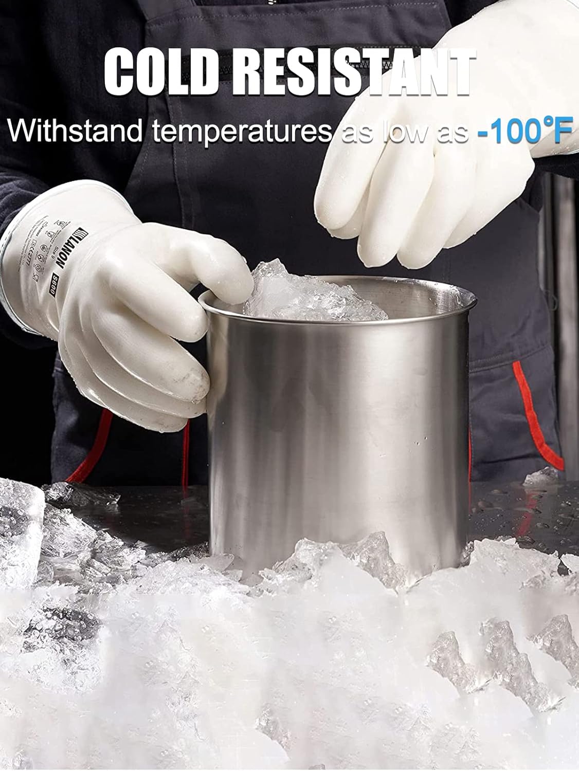 Guantes de horno de silicona líquida, 7 capas (-100 F a 570 F), guantes ...