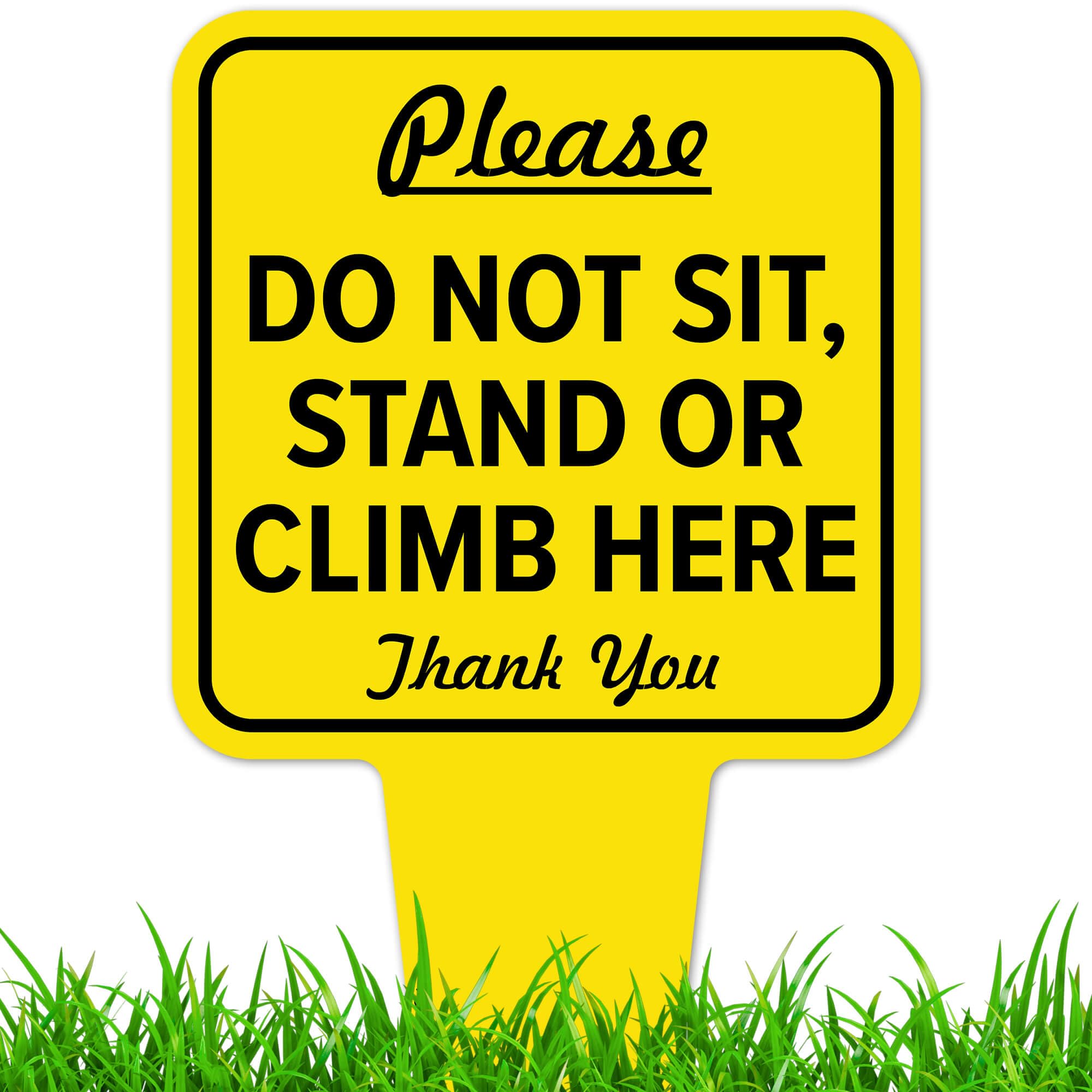 Amazon.com: Please Do Not Sit, Stand Or Climb Here Sign, 7"x13" Inches ...