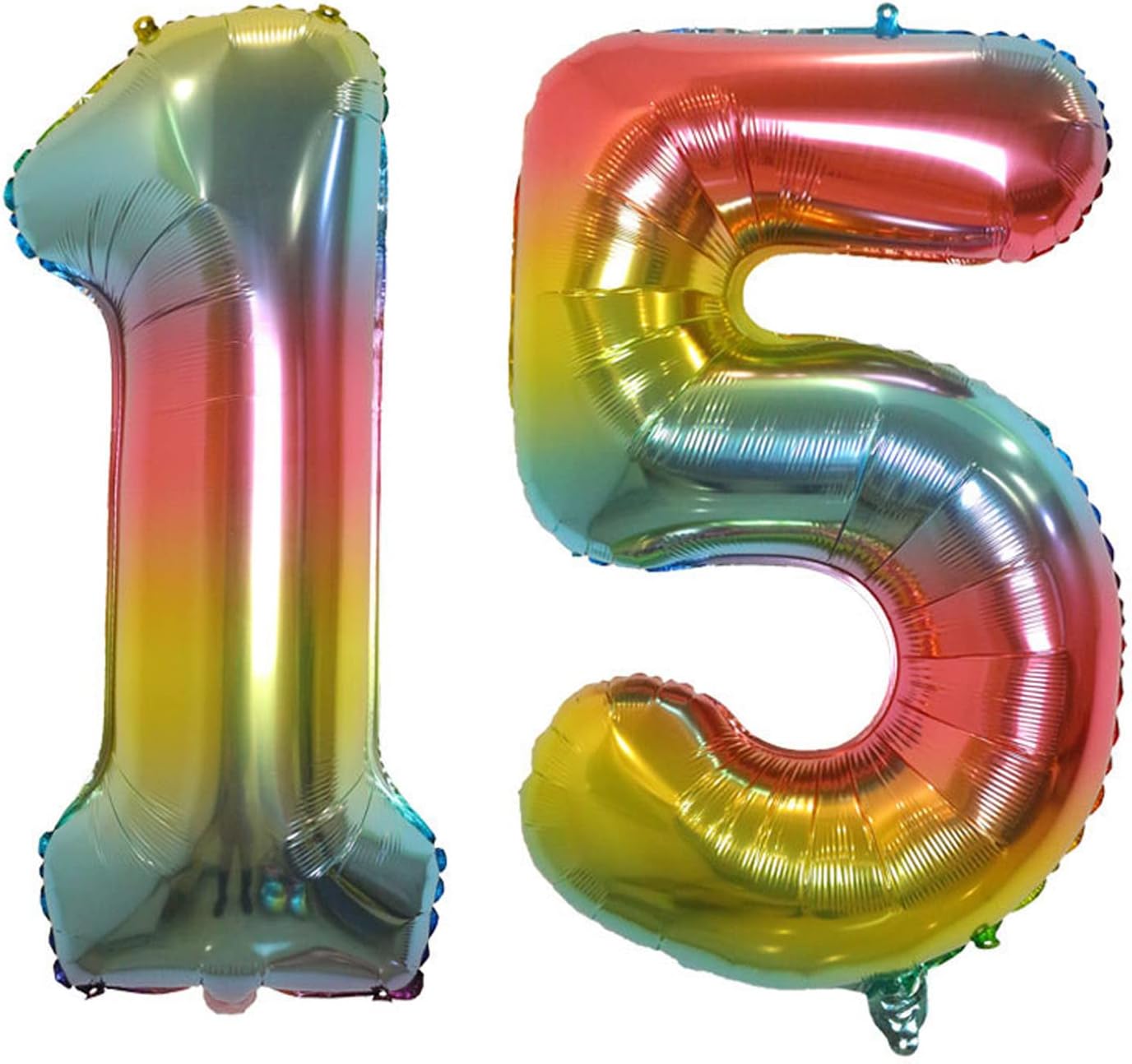 Amazon.com: 40 Inch Rainbow 15 Number Balloons 51 Balloons Rainbow ...